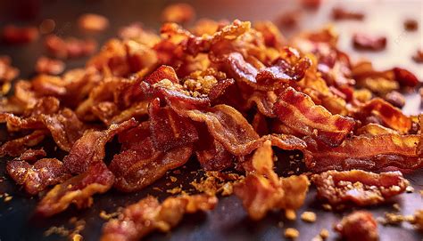Crispy Bacon Strips Background Bacon Crispy Cooked Background Image