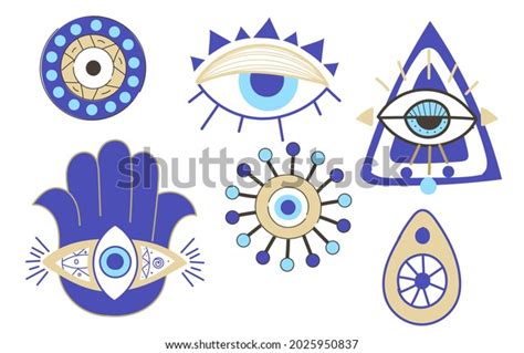 Evil Eye Collection Set Amulets Protection Stock Vector Royalty Free