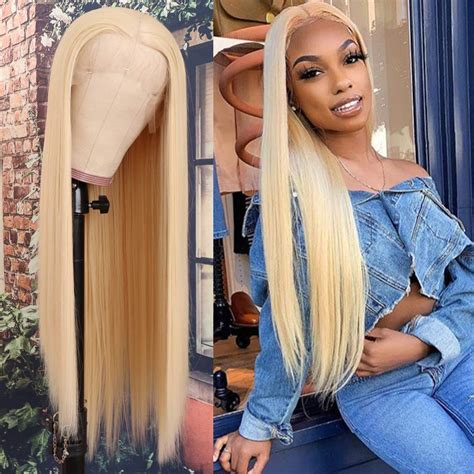 13 4 Top Swiss Hd Lace 613 Blonde Full Frontal Wig Silky Straight