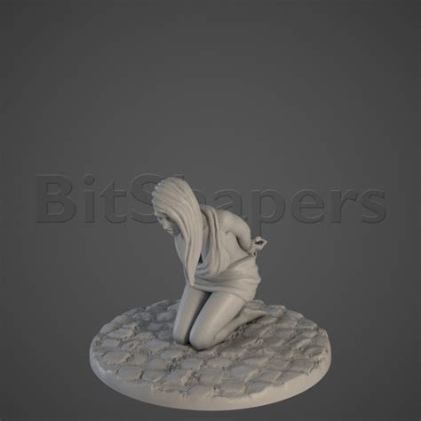 3d Printable Slave Girl 01 On Knees By Ermyanarts