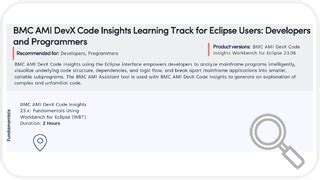 BMC AMI DevX Training BMC Software