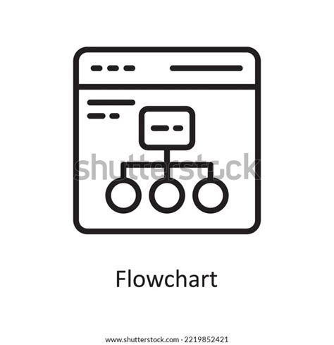 Flowchart Vector Outline Icon Design Illustration Stock Vector Royalty Free
