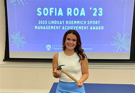 Sofia Roa ‘23 Receives 2023 Roemmich Award Sport Management Rice University