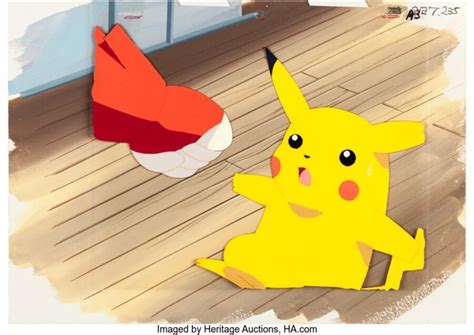 Pokémon Pikachu Production Cel And Production Background With Animation