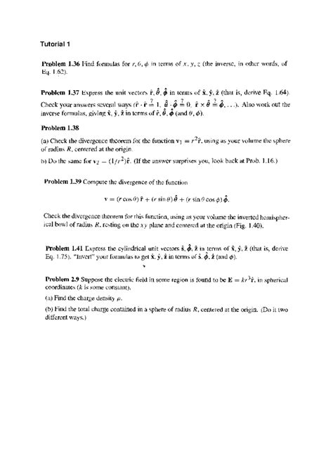Tutorial 1 Expressing Unit Vectors In Terms Of X Y And Z And Working Out Inverse Formula