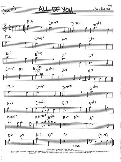 All Of You Cole Porter Pdf