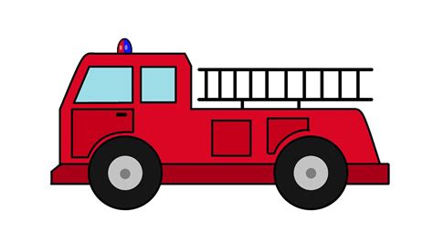 How To Draw A Cartoon Fire Truck Cute Drawing Of A Fire Truck Created