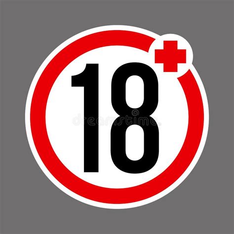 Age Limit To 18 Years Round Red And White Sign Stock Vector