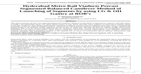 Pdf Hyderabad Metro Rail Viaducts Precast Segmented Balanced · 2018