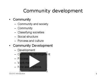 Community Development Presentation Free To View