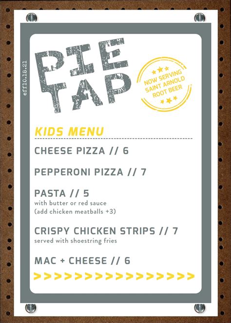 Pie Tap Menu Plano At Darcy Housley Blog