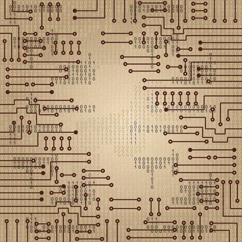 Electronic Circuit And Binary Code Stock Vector Illustration Of Engineering Graphic