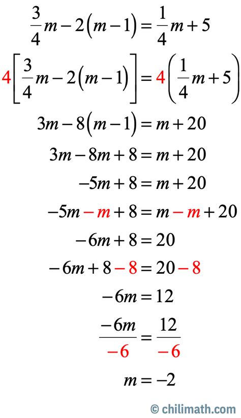 Multi Step Equations Practice Problems With Answers ChiliMath