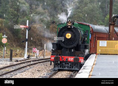 A Steam Locomotive No 218a Class C16 Hauls A Small Fleet Of Ageing