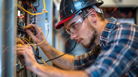 Premium Photo Technicians Troubleshooting Electrical Issues