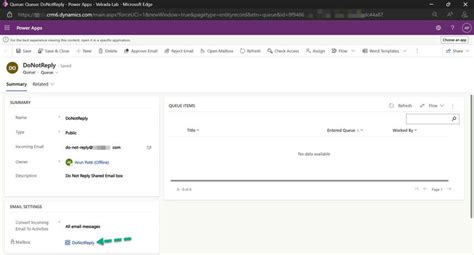 how to configure a donotreply email using a shared mailbox in
