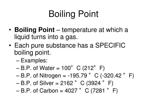 Boiling Point Examples