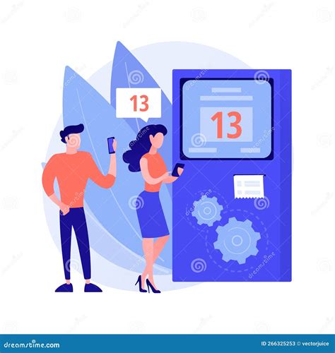 Electronic Queuing System Abstract Concept Vector Illustration Stock