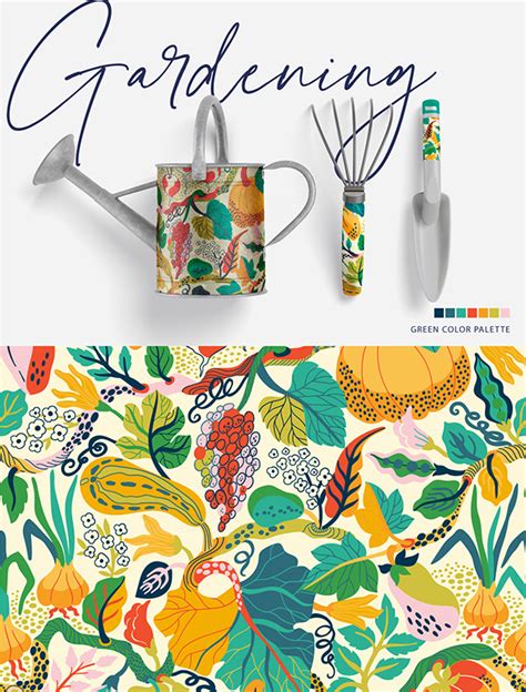 Vegetable Tree Vector Seamless Pattern On Behance