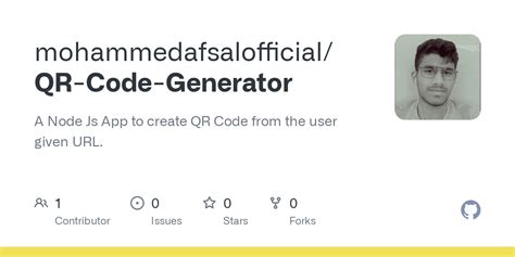 Github Mohammedafsalofficial Qr Code Generator A Node Js App To Create Qr Code From The User
