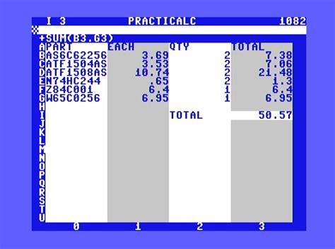 The First Spreadsheet I Ever Used Was Practicalc Seems Appropriate To