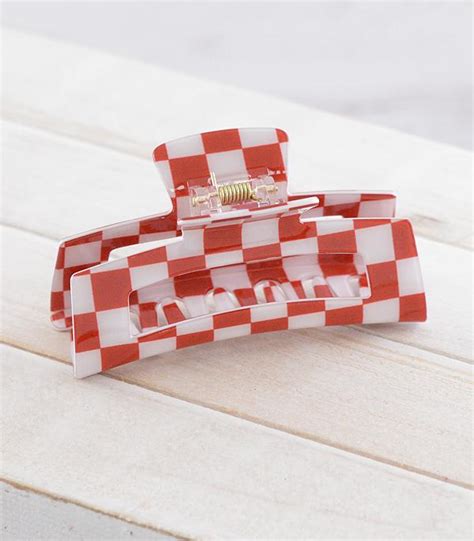 Game Day Checkered Claw Clip Cowbabes Designs
