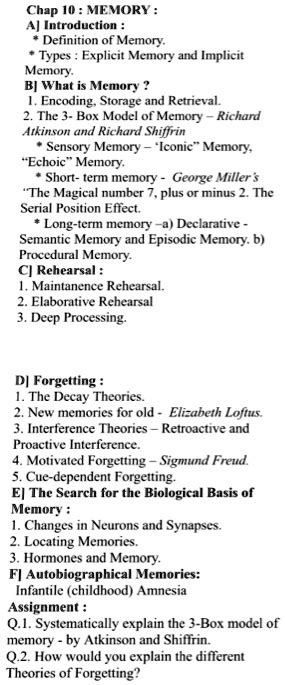 Chap 10 Memory A Introduction Definition Of Memory Types Explicit Memory And Implicit