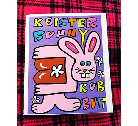 Keister Bunny Rub Butt Funny Bunny Easter Card Butt Card Booty Card Humor Easter Card