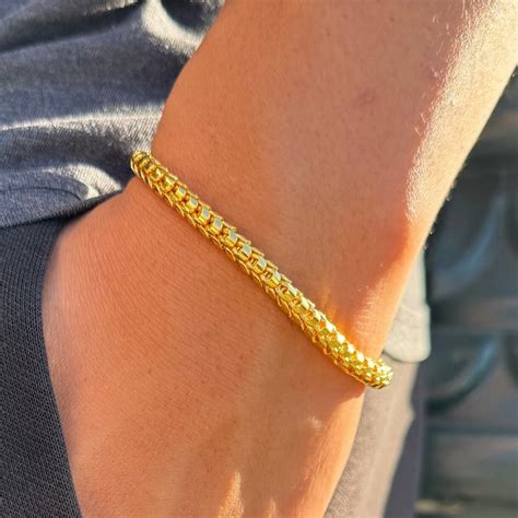 24kt Gold Bracelet Mens Etsy