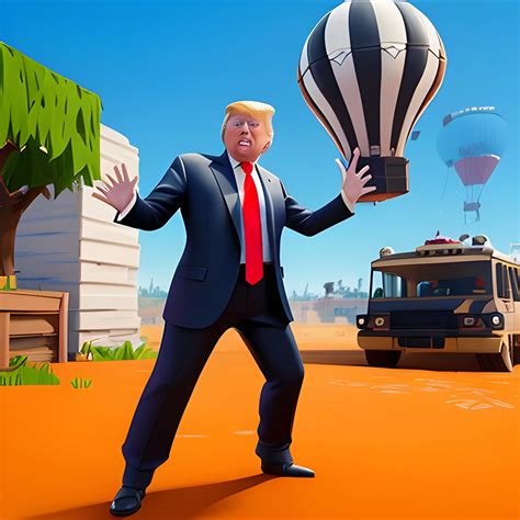Donald Trump In A Fortnite Style 3d Turn To The Right Arthubai