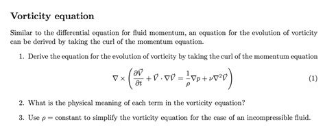 Solved Vorticity Equation Similar To The Differential