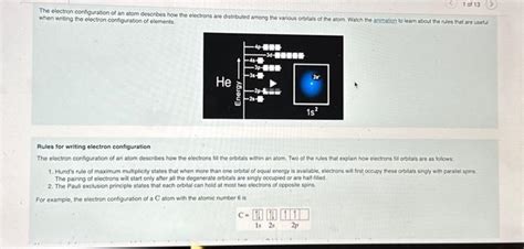 Solved The Electron Configuration Of An Atom Describes How Solved The Electron Configuration Of An Atom Describes How