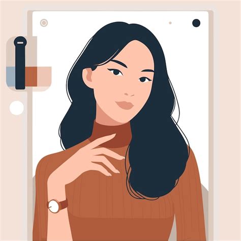 Premium Vector A Flat Illustration Of Asian Woman