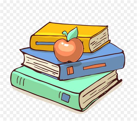 Teacher Books Holding Apple Extra Stacks Clip Art Blonde Teacher