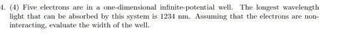 Solved 4 Five Electrons Are In A One Dimensional