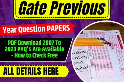 gate previous year question papers pdf download 2007 to 2023 pyq s are available how to check free