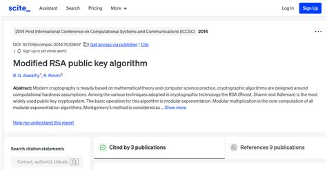 Modified Rsa Public Key Algorithm