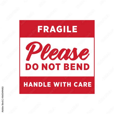 Handle With Care Do Not Bend Fragile Sticker Dont Bend Label