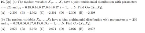 Solved 10 [2] A The Random Variables X1 X Have A