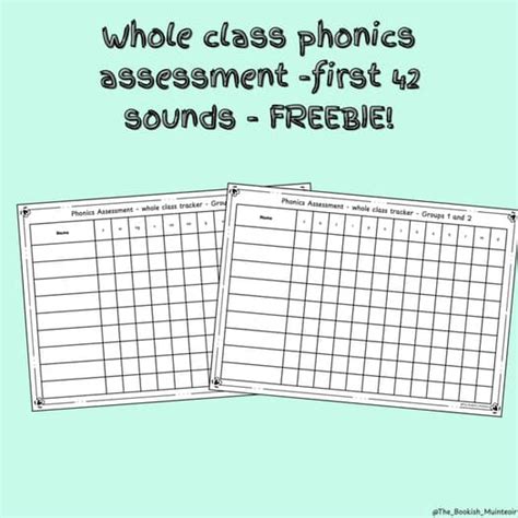 Bundle Freebie Phonics Assessment Whole Class Tracker Sheets First