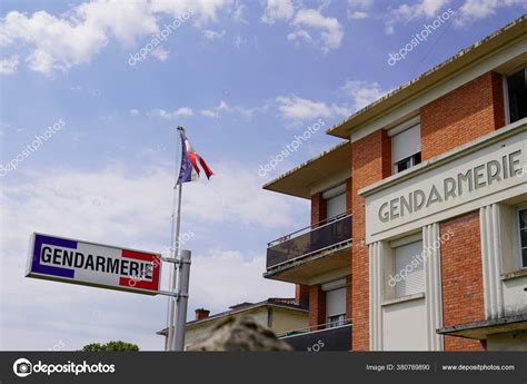Жандармерія Французька Військова Поліція Знак Логотип Франція Прапор Будівельному Офісі