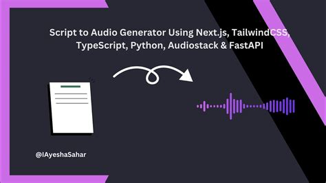 Generate Audio From Script Using Nextjs Tailwindcss Typescript