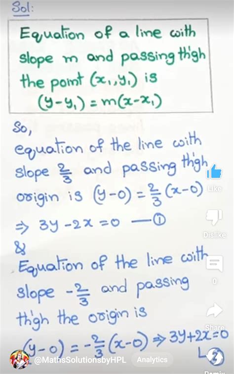 The Combined Equation Of The Lines Passing Through
