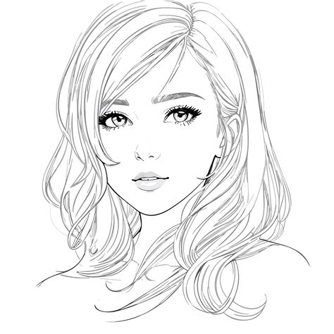 Premium Vector A Vector Art Handdrawn Pencil Of A Beautiful Cute Girl