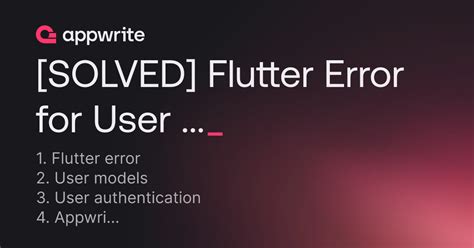 [solved] flutter error for user models threads appwrite