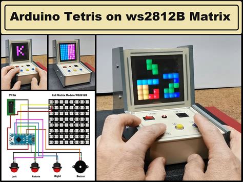 Colorful Arduino Tetris Game WS B LED Matrix Details Hackaday Io