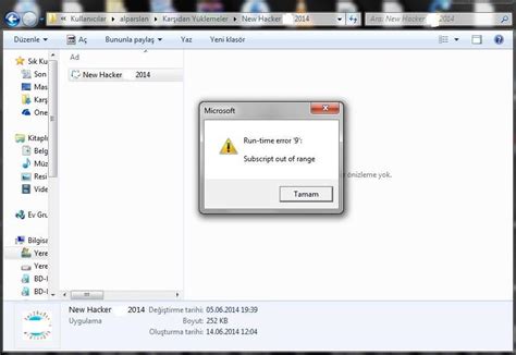 Microsoft Visual Basic Run Time Error 9 Subscript Out Of Range Bu Hatayı çözebilen