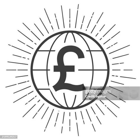 Global Pound Icon With Sunbursts On White Background High Res Vector