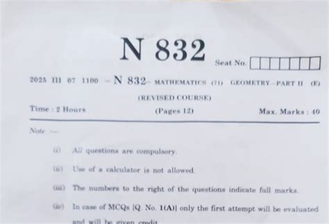 ssc board exam 2025 mathematics part 2 question paper with answer pdf
