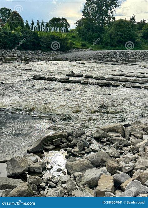 Cass River Rock Dam Rock Ramp In Frankenmuth Michigan Stock Image